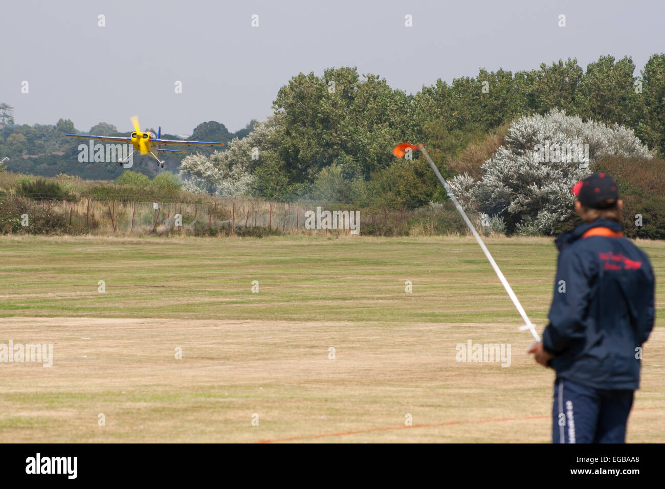 Boy flying Large Model Airplane at air show Stock Photo - Alamy