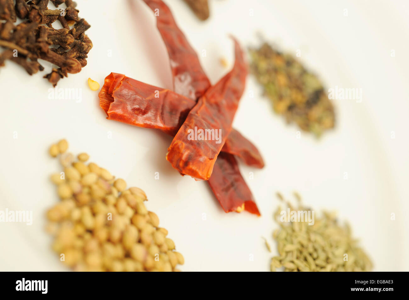 Plate of Asian Spices Stock Photo - Alamy