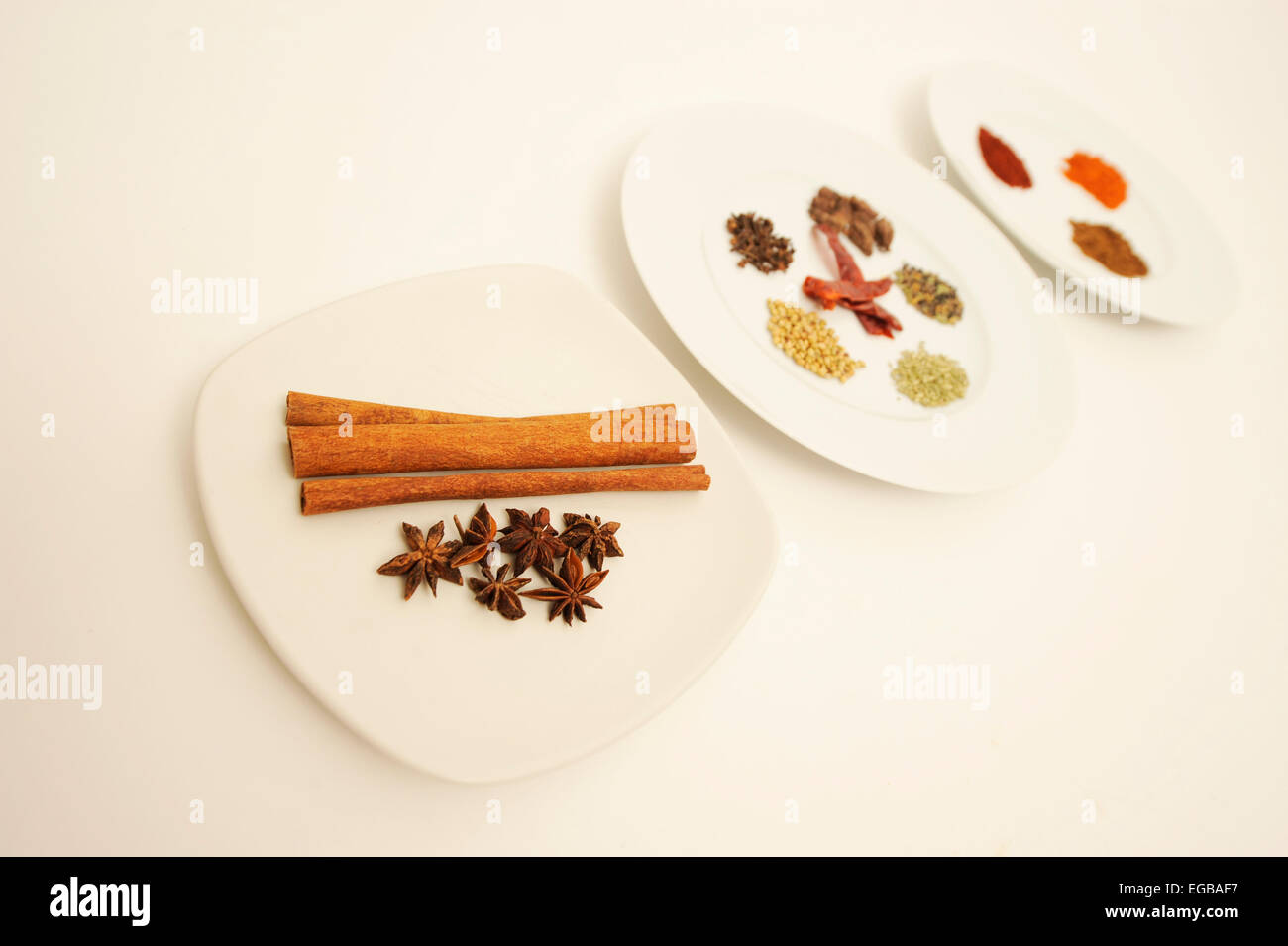 Plate of Mixed Spices Stock Photo - Alamy