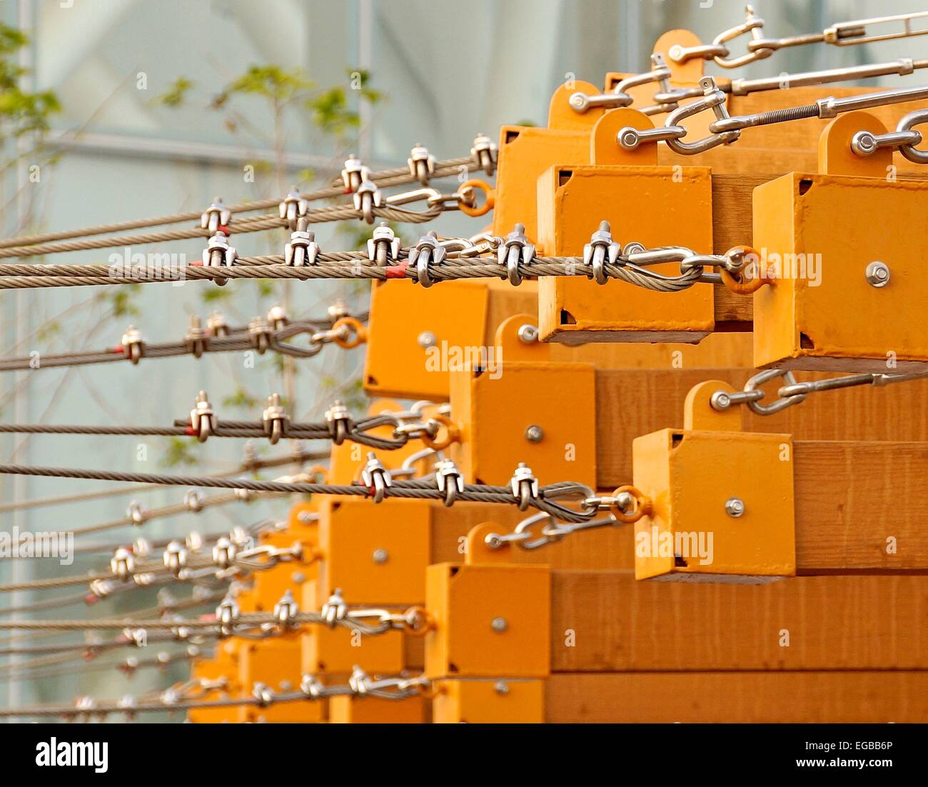 The closeup of bundle cables on suspension bridge Stock Photo - Alamy