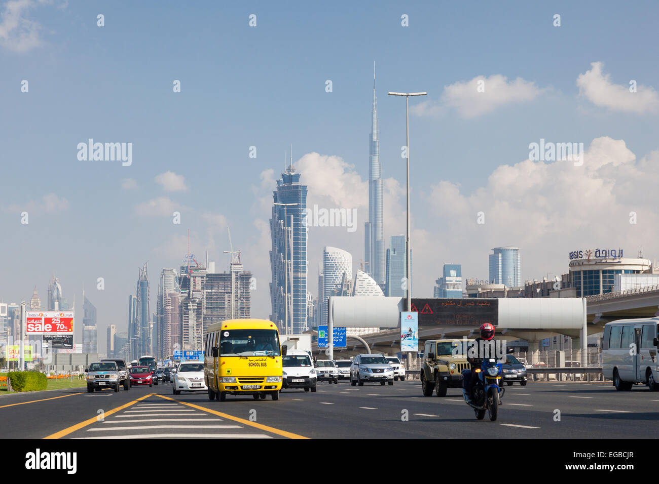 Sheikh Zayed Road in Dubai City Stock Photo - Alamy