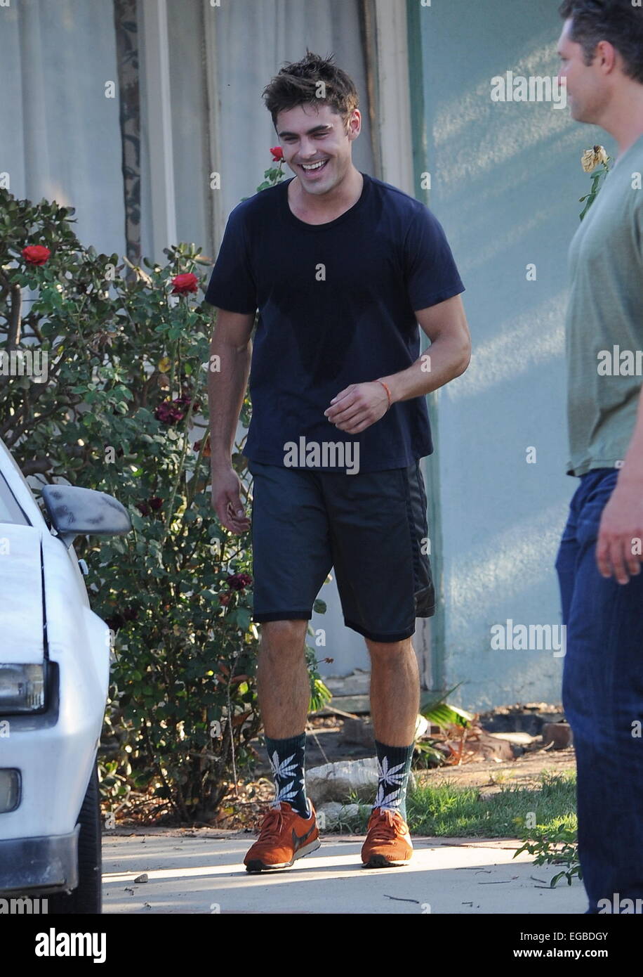 Zac Efron shows off his biceps on the set of his new movie "We Are Your ...