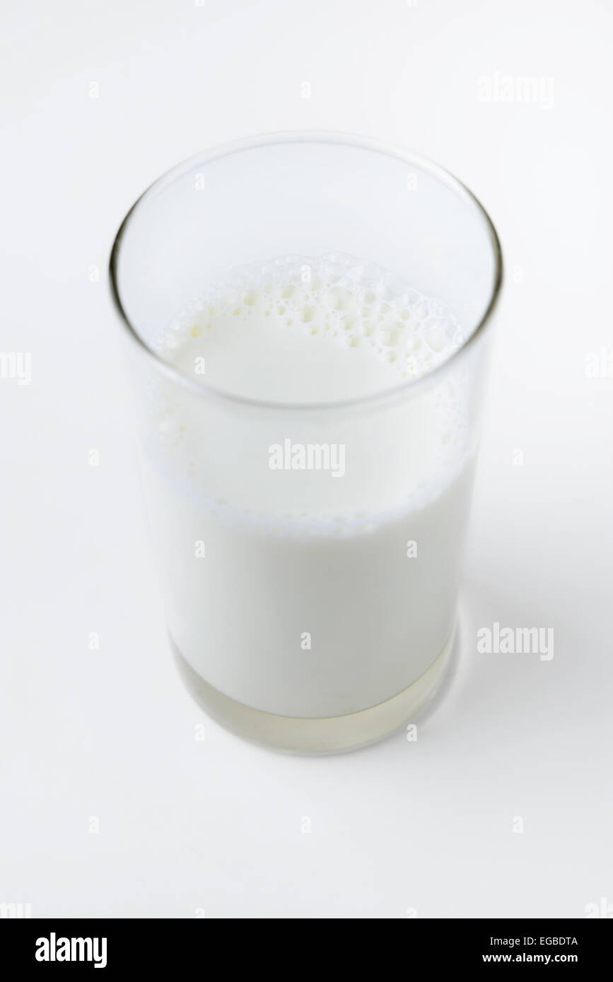 glass milk on white background Stock Photo - Alamy