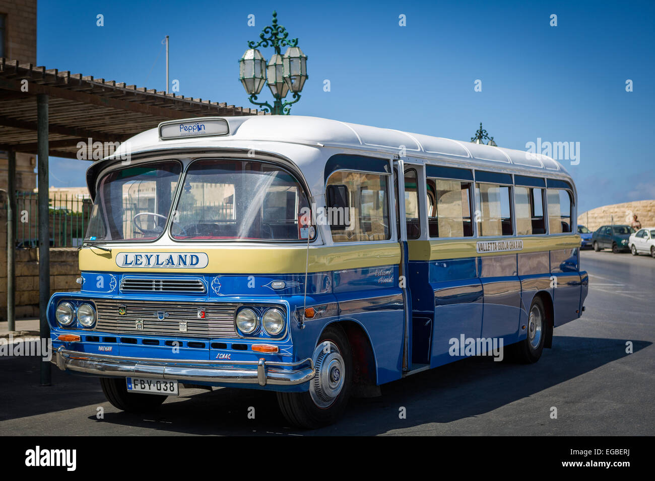Detail of a Vintage Maltese bus on the Mediterranean island of Malta ...
