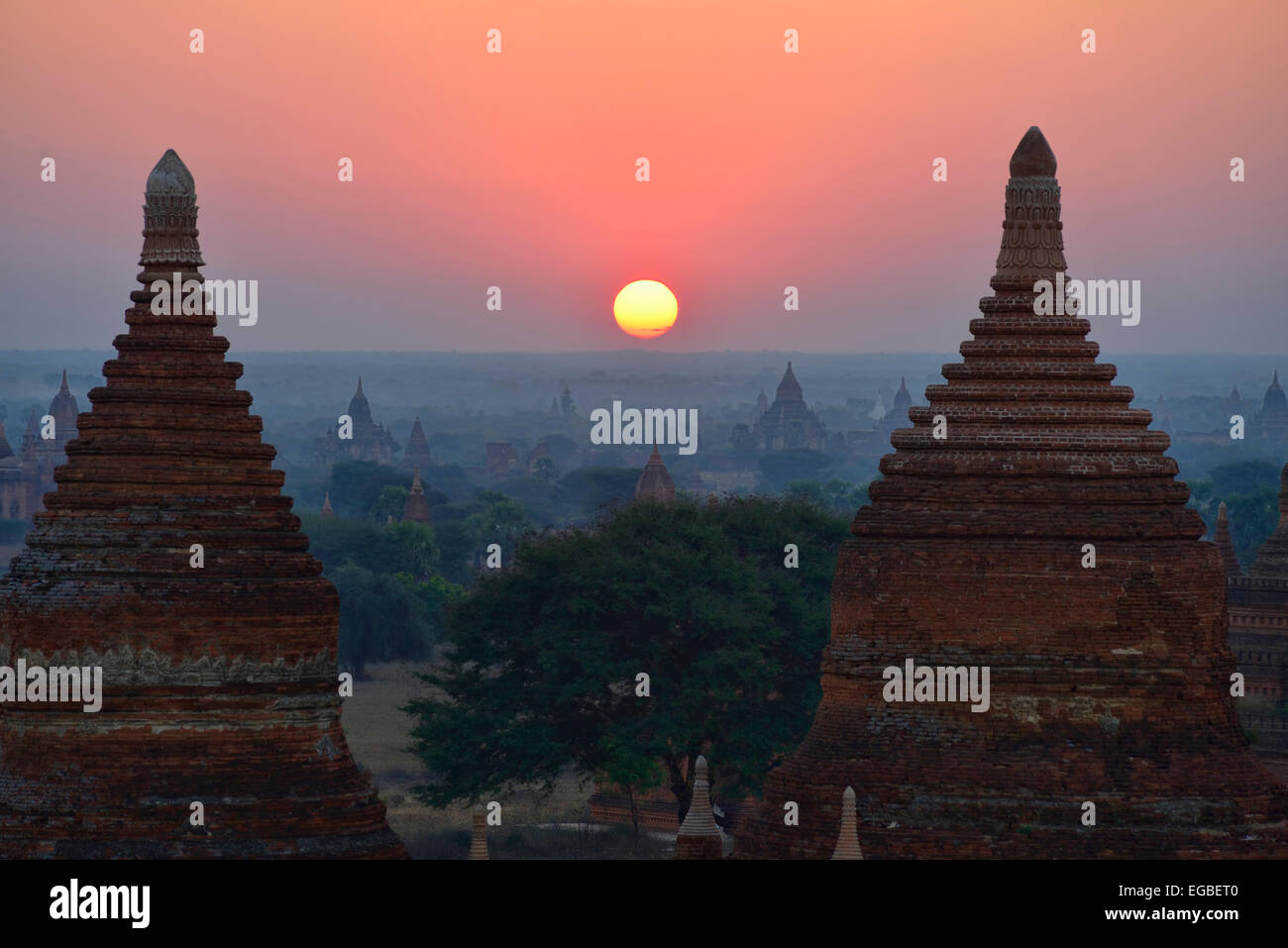 Sunset in Bagan Stock Photo - Alamy