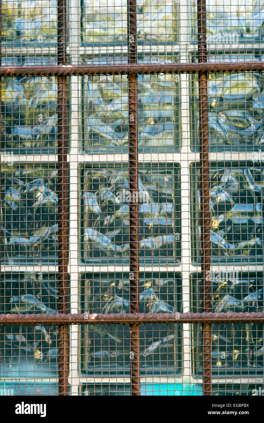 Closeup of grilled window Stock Photo - Alamy