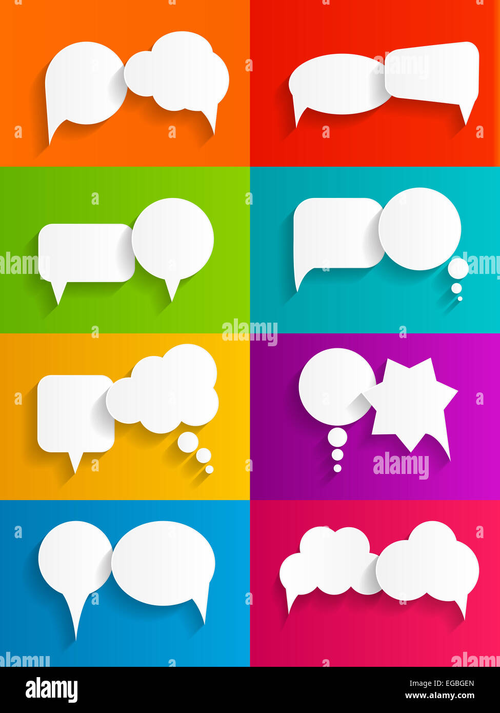Flat Speech Bubbles with Long Shadows Vector Illustration Stock Photo ...
