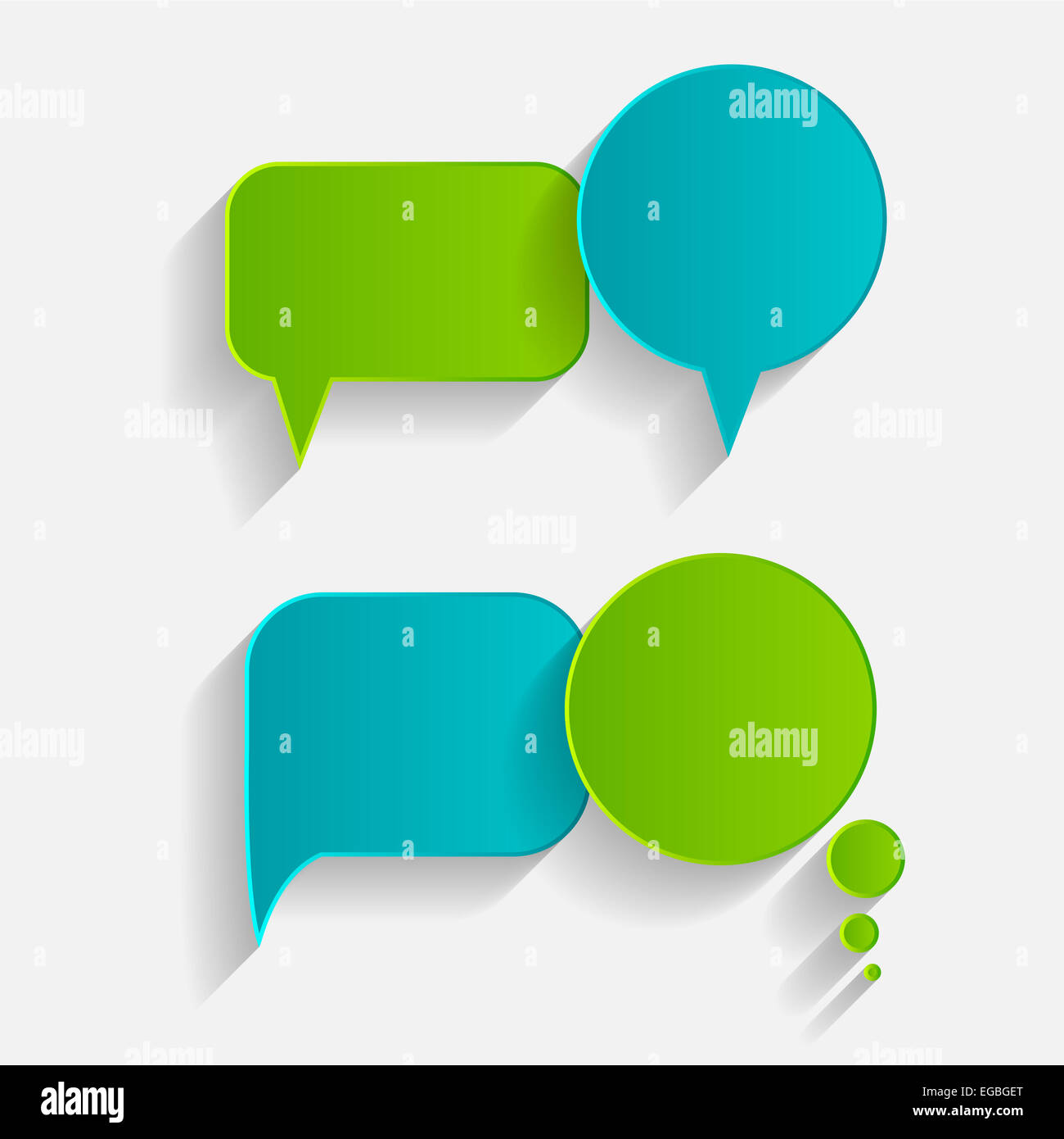 Flat Speech Bubbles with Long Shadows Vector Illustration Stock Photo ...