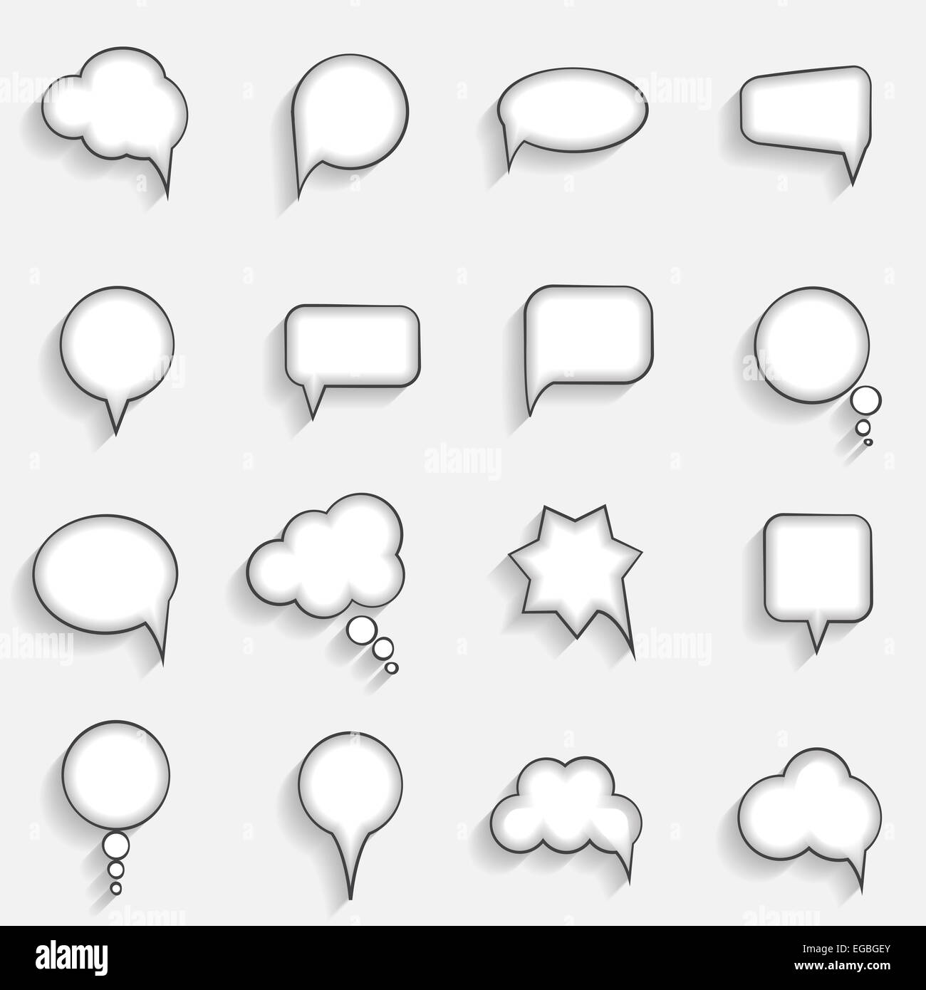 Flat Speech Bubbles with Long Shadows Vector Illustration Stock Photo ...