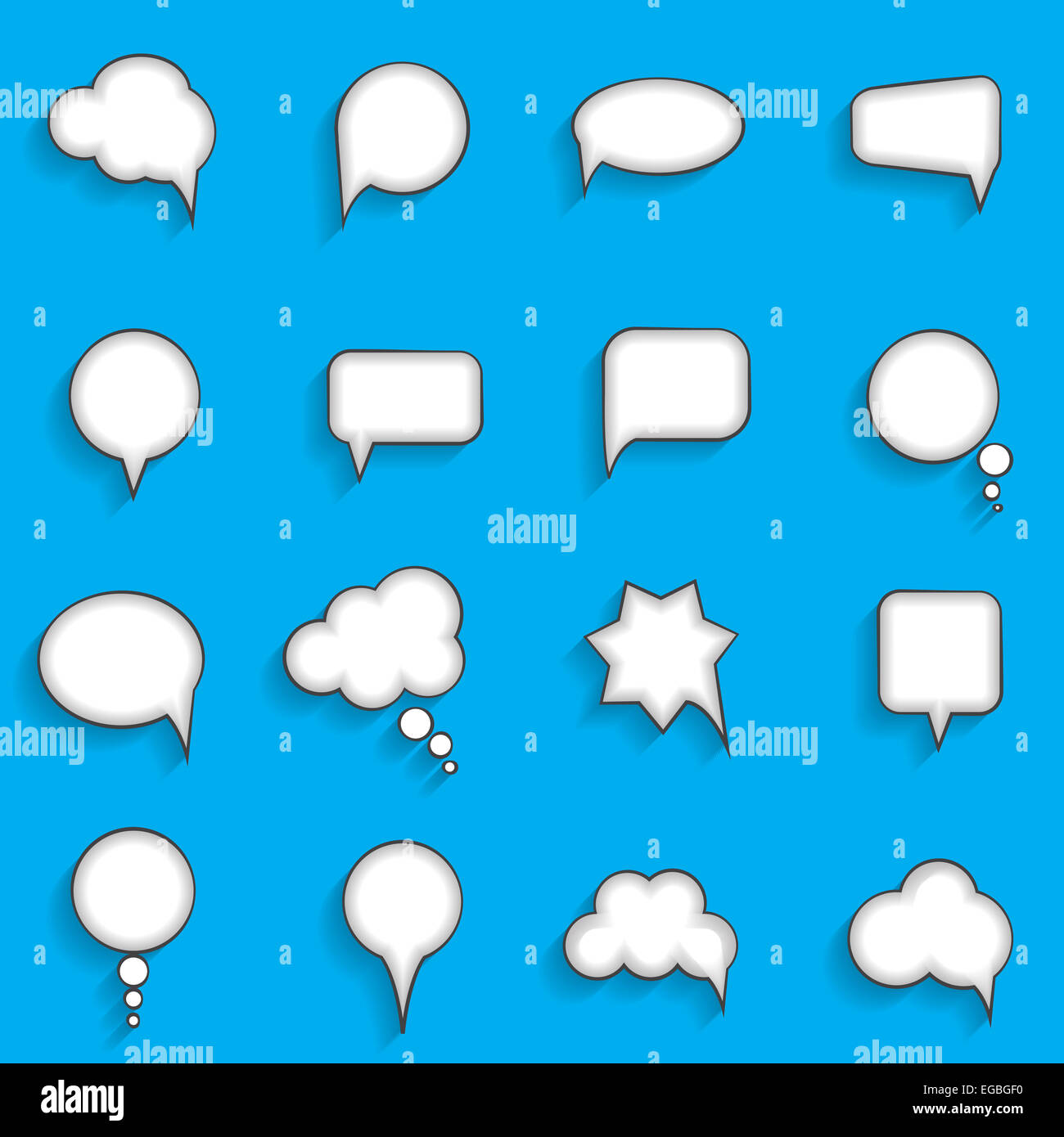 Flat Speech Bubbles with Long Shadows Vector Illustration Stock Photo ...