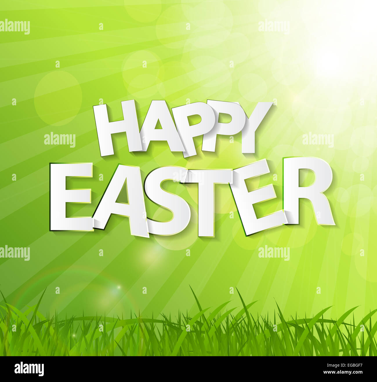 Happy Easter Spring Background Vector Illustration Stock Photo - Alamy