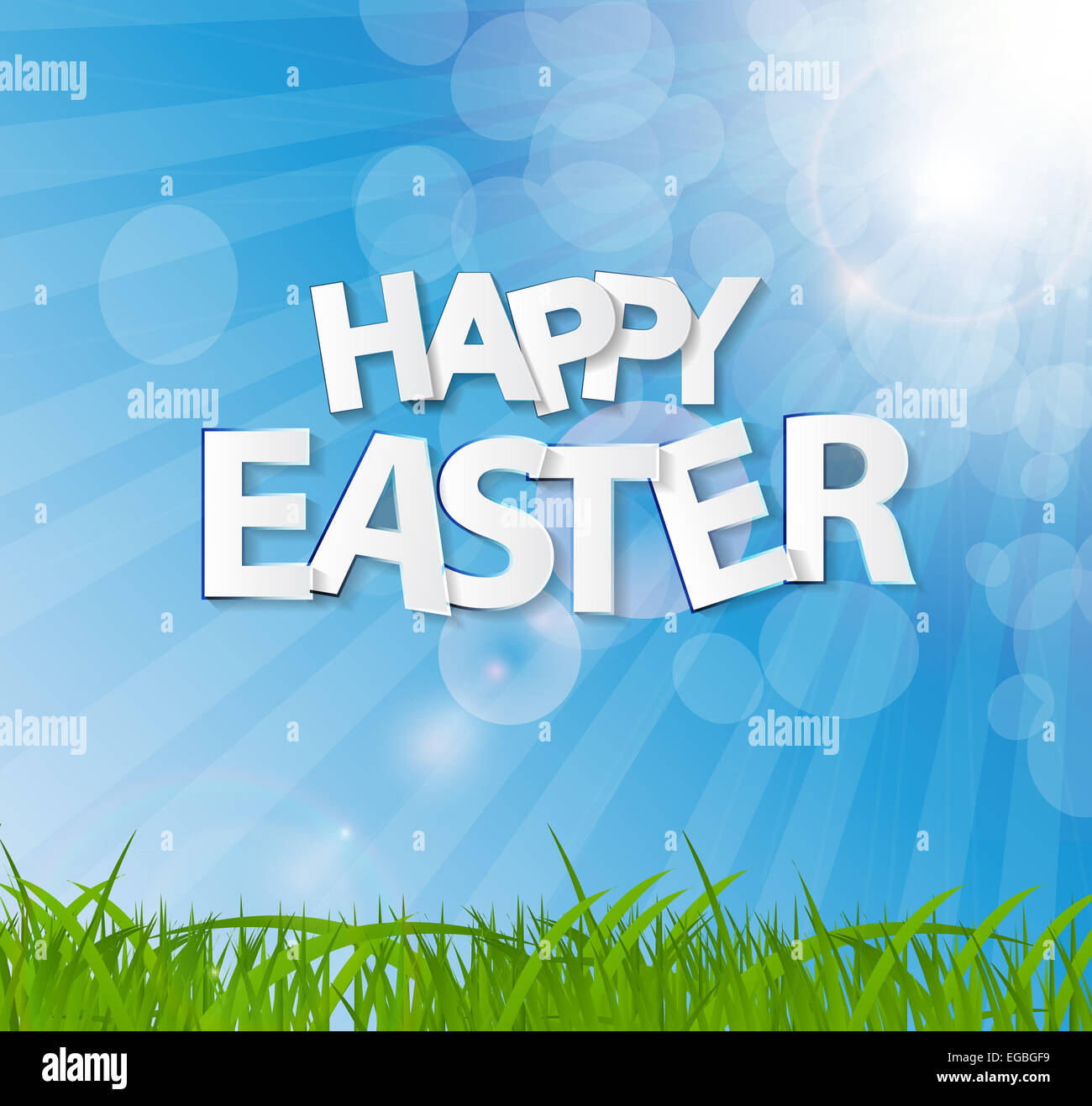 Happy Easter Spring Background Vector Illustration Stock Photo - Alamy