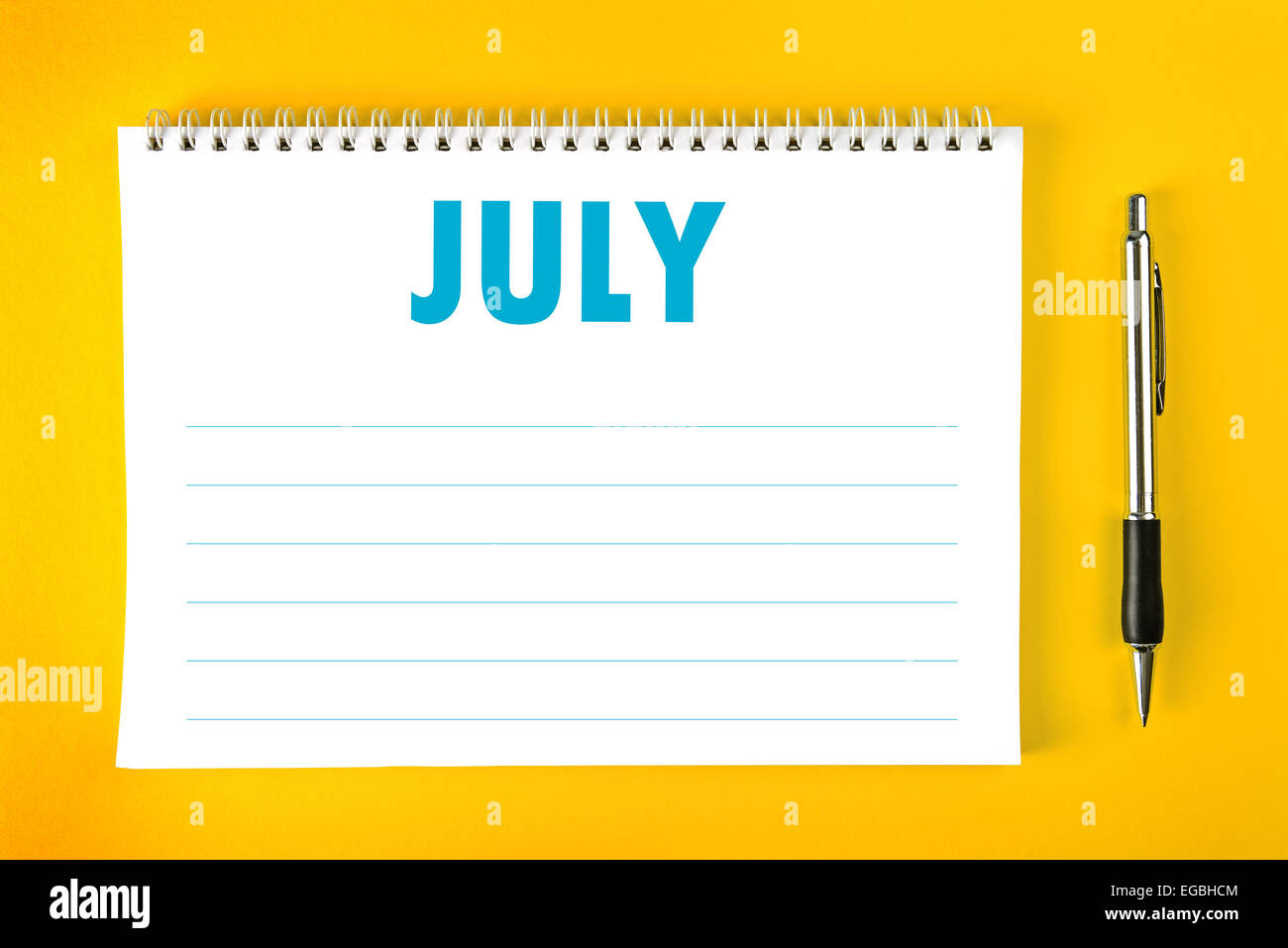 July Calendar Page High Resolution Stock Photography and Images - Alamy