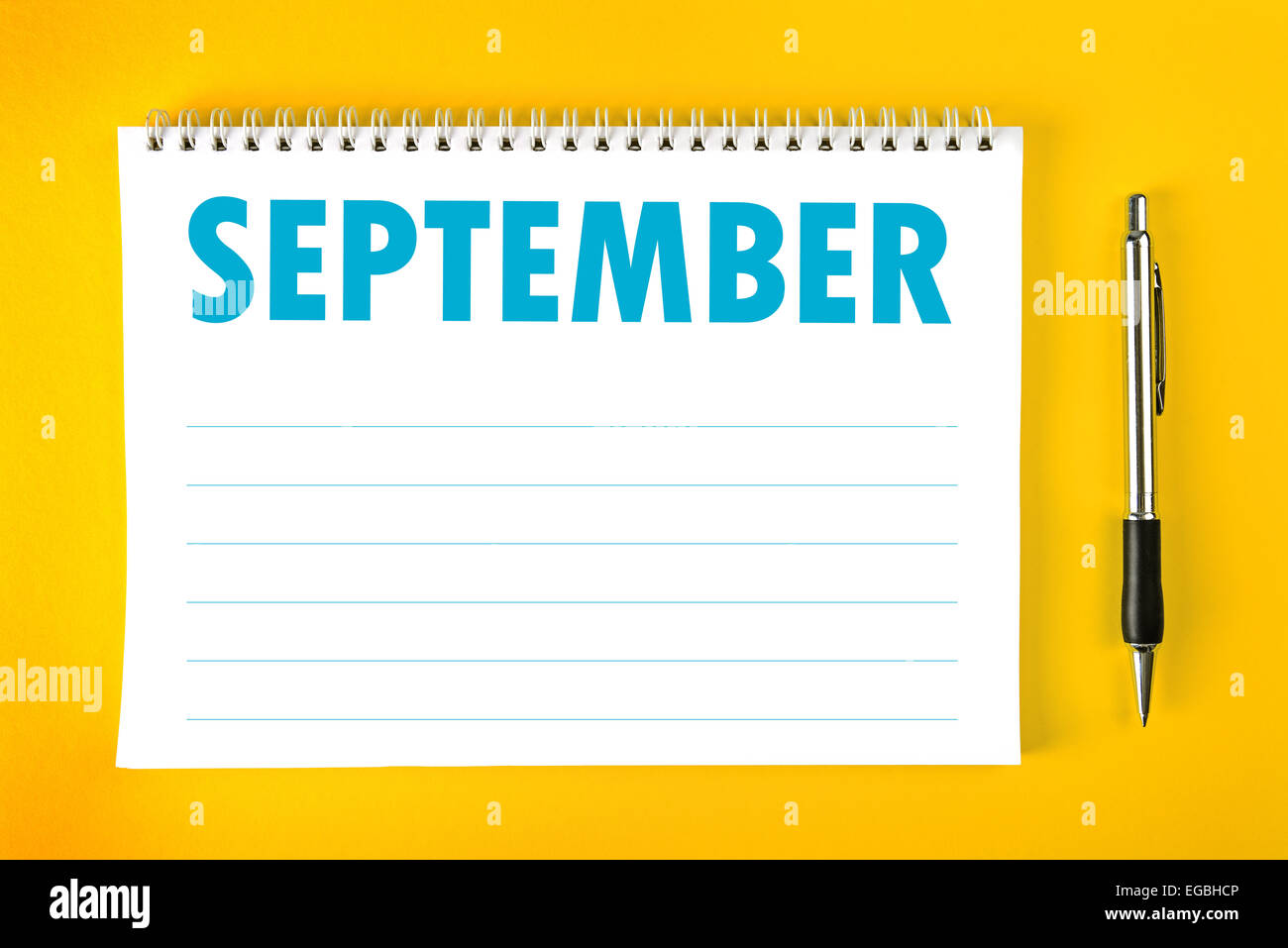 September calendar page hi-res stock photography and images - Alamy
