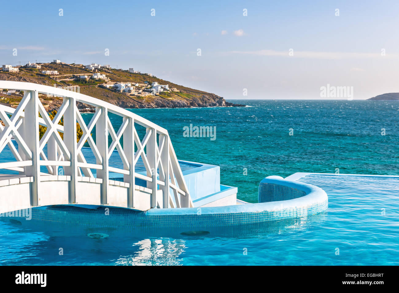 Wooden bridge over swimming pool hi-res stock photography and images ...