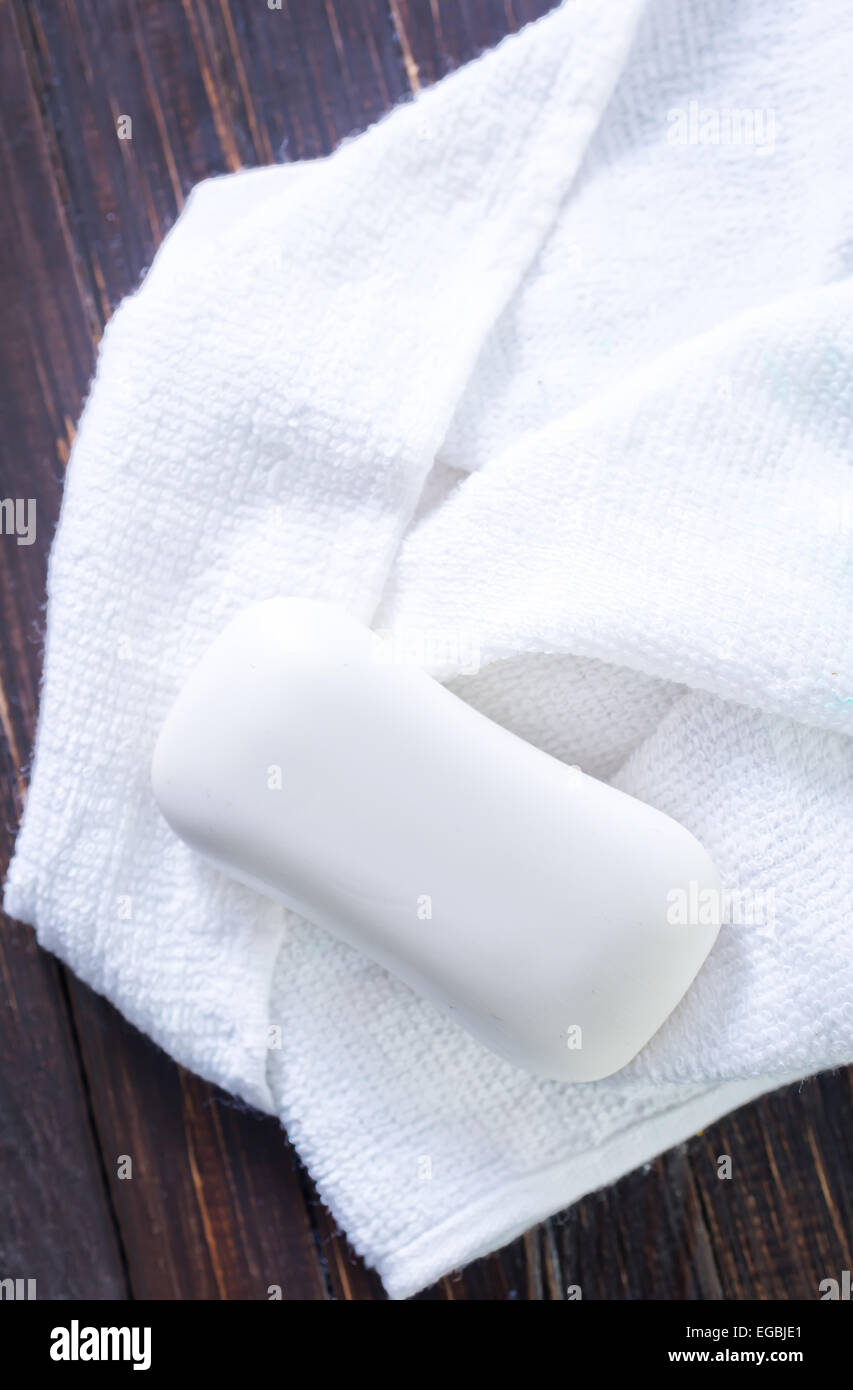 soap and towels Stock Photo - Alamy