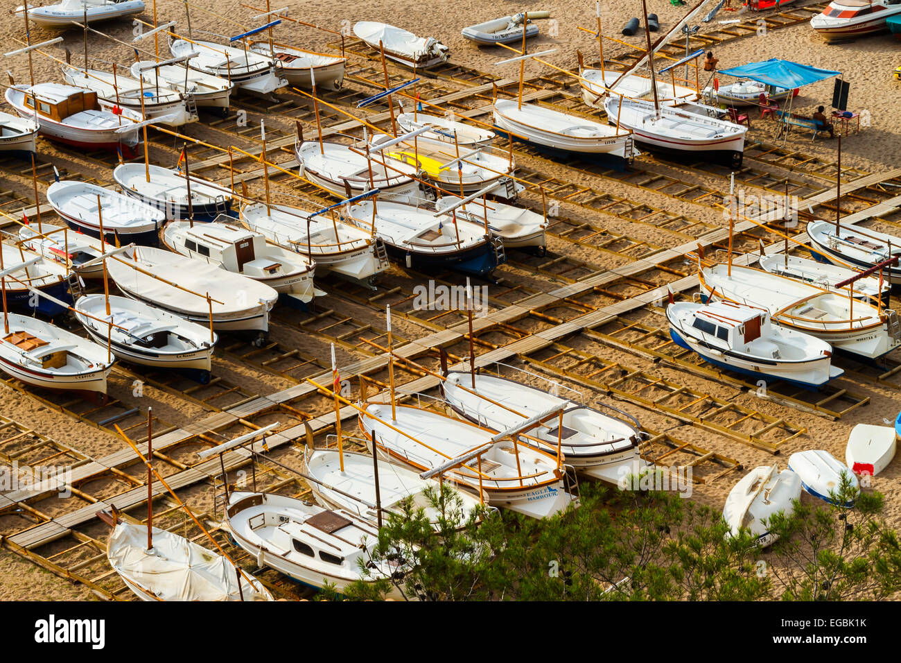 Fishing boats. Sa Riera, Begur. Costa Brava, Gerona. Catalonia, Spain ...