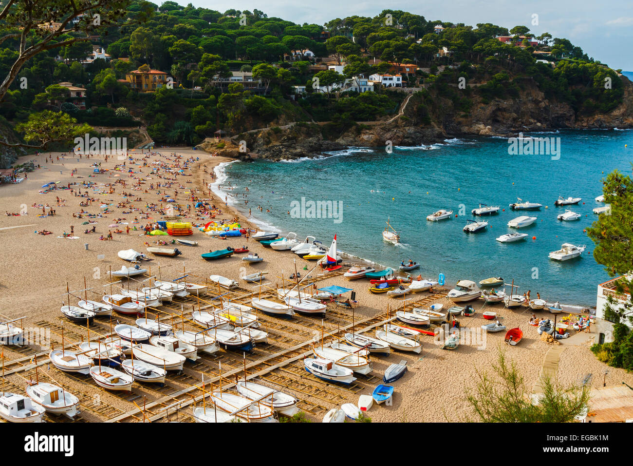 Fishing boats. Sa Riera, Begur. Costa Brava, Gerona. Catalonia, Spain ...
