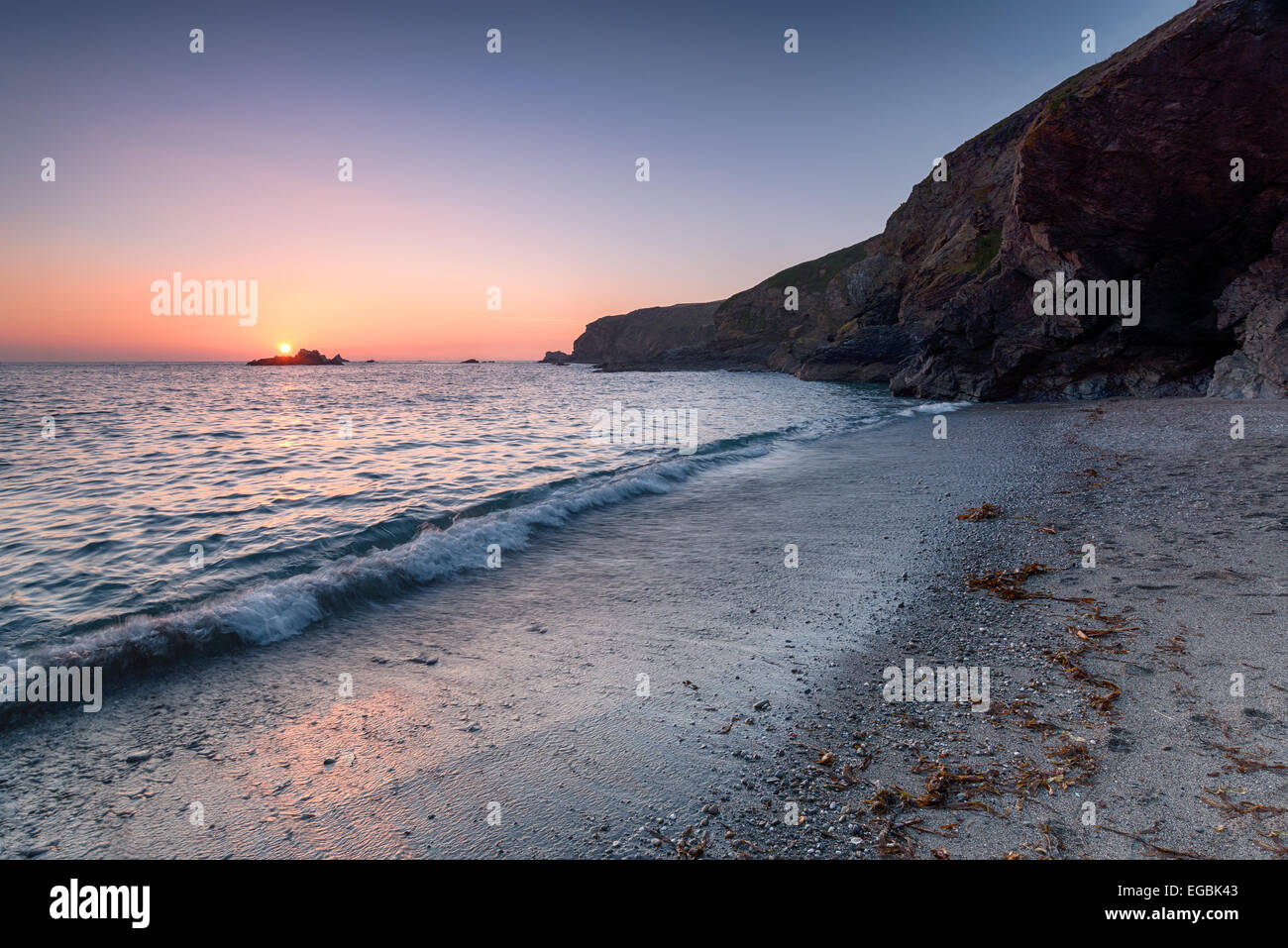 Sunset at Lizard Point in Cornwall, the most southerly tip of Britain ...