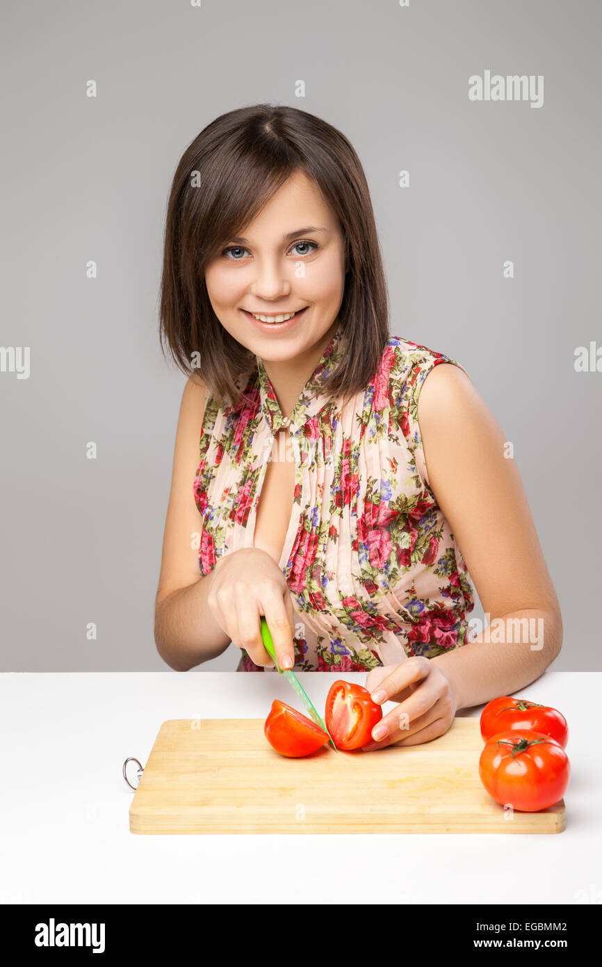 Young Woman Cooking in the kitchen Stock Photo - Alamy