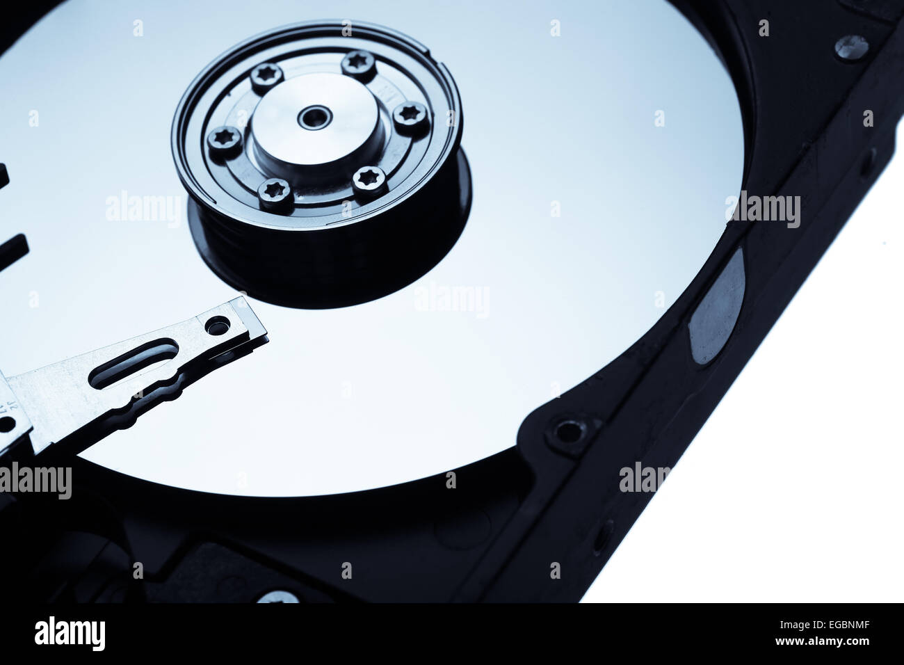 Color picture with details from inside a computer hard drive Stock ...