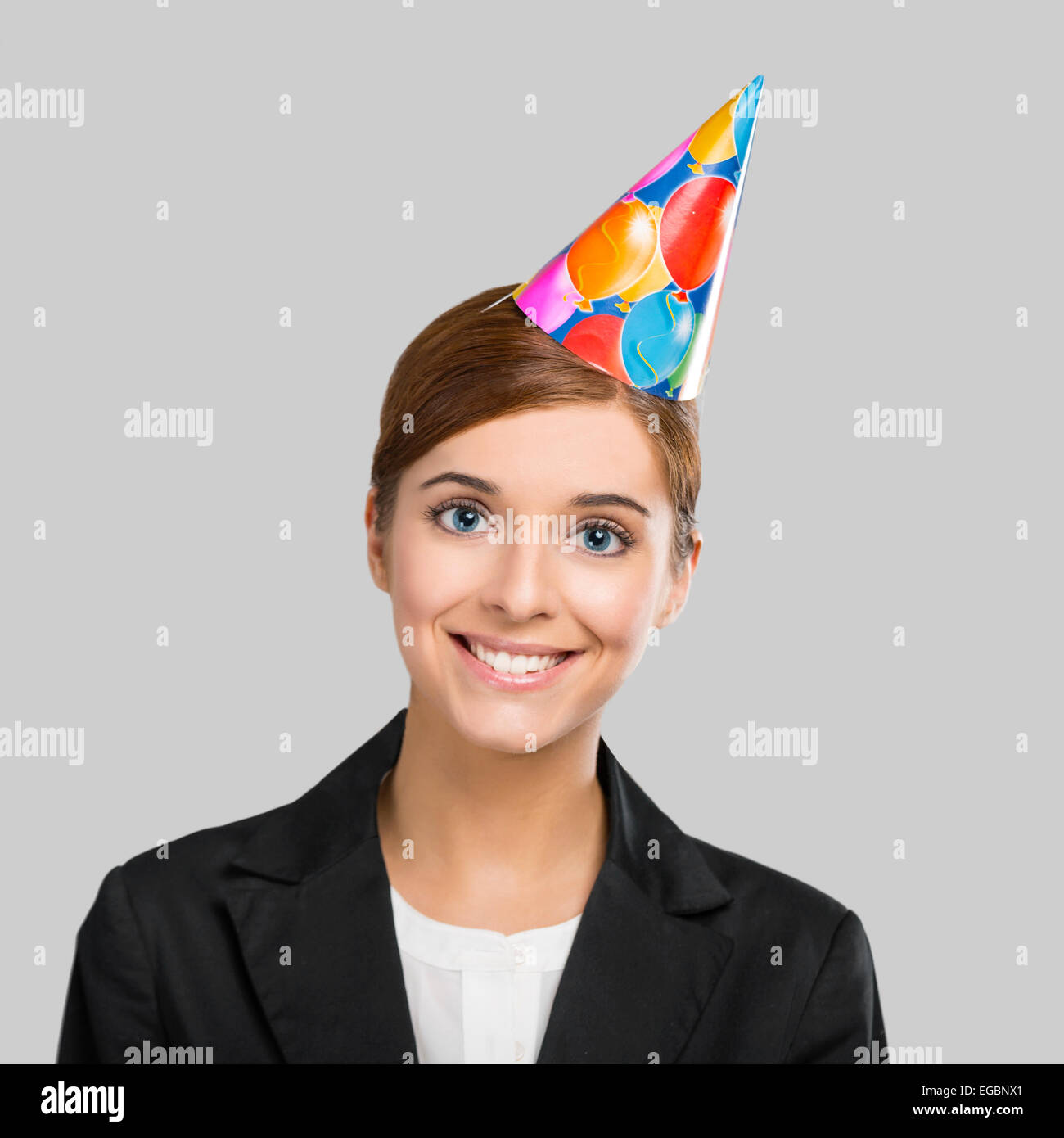 Happy natural woman surprise hi-res stock photography and images - Alamy