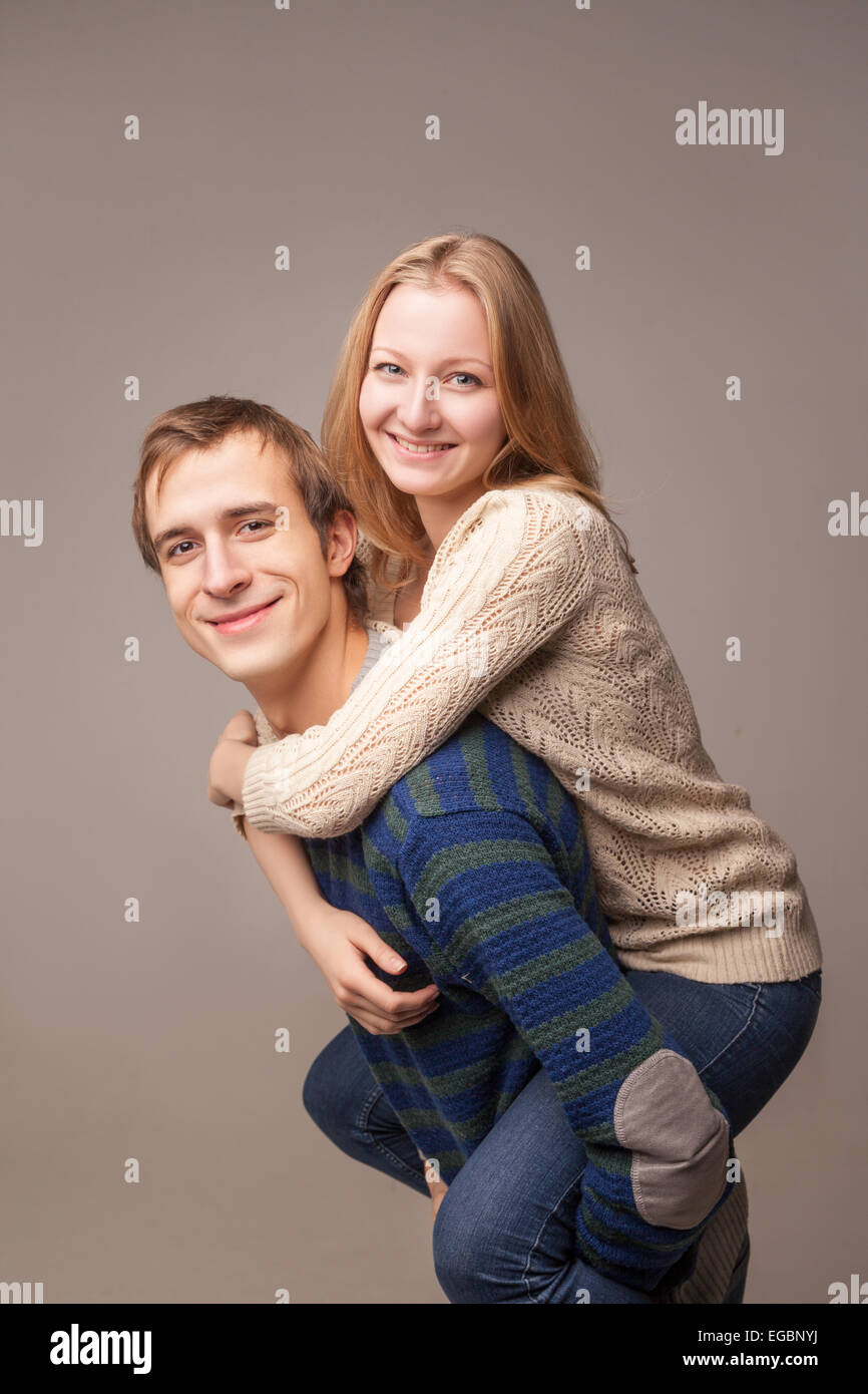 Girl Hugging Boy From Back