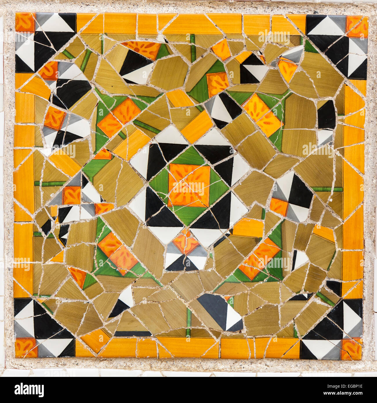 Interesting patterns Mota, Barcelona Park Guell Stock Photo - Alamy