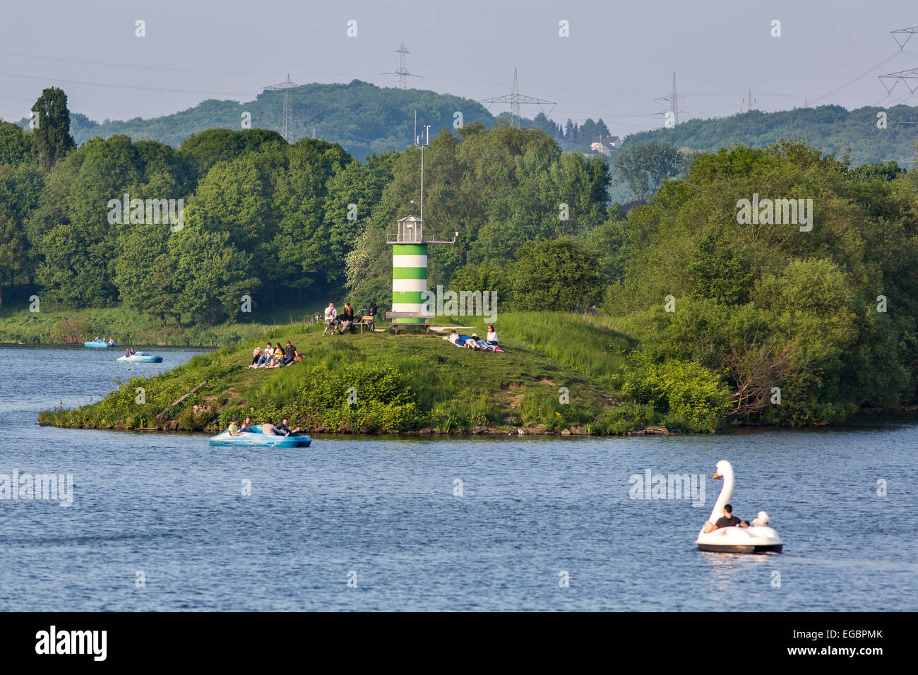 Kemnade See, lake, near Bochum, leisure and water sports area ...