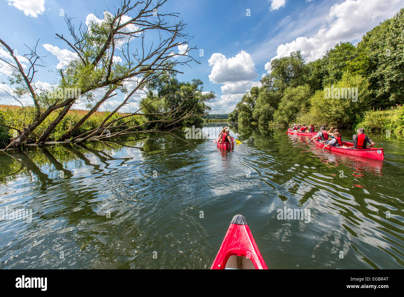 Canoe trip on river Ruhr, tourist attraction Stock Photo - Alamy
