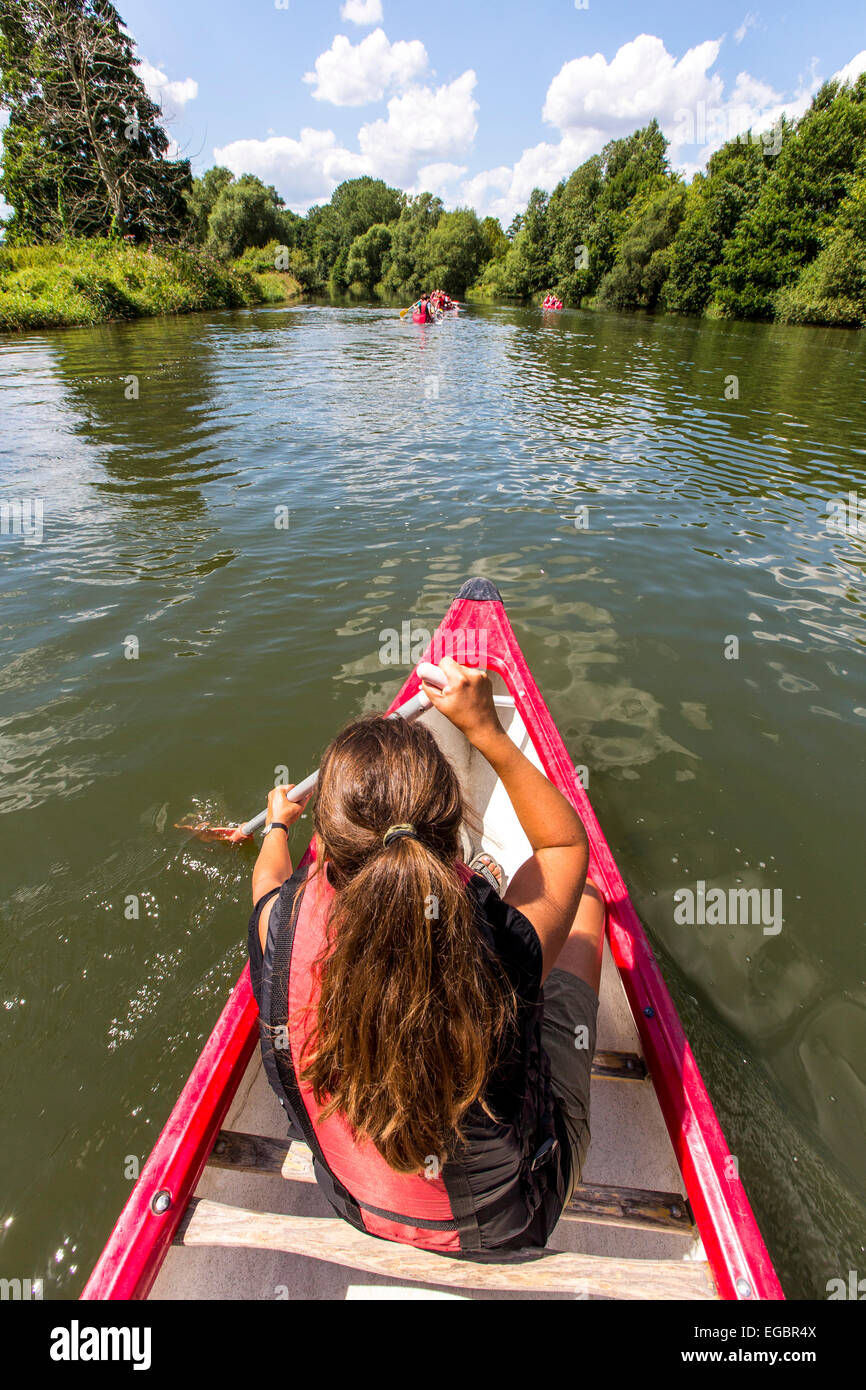 Canoe trip on river Ruhr, tourist attraction Stock Photo - Alamy
