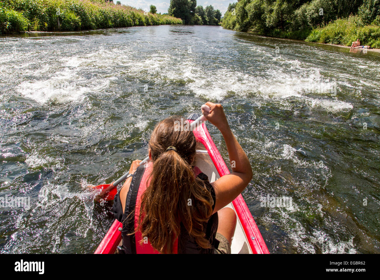 Canoe trip on river Ruhr, tourist attraction Stock Photo - Alamy