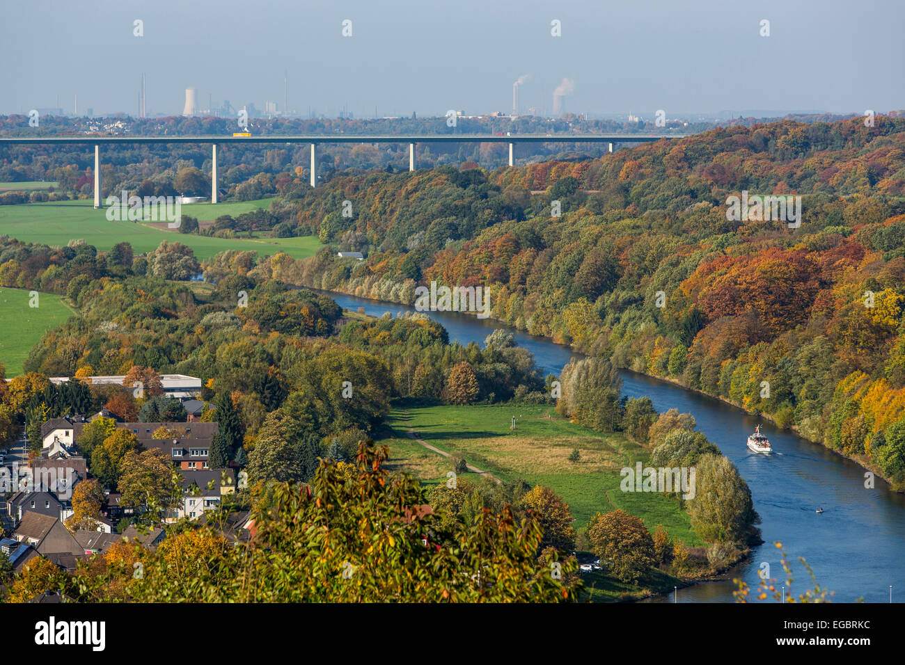 Kettwig, southern part of the town Essen, at river Ruhr, old town Stock ...