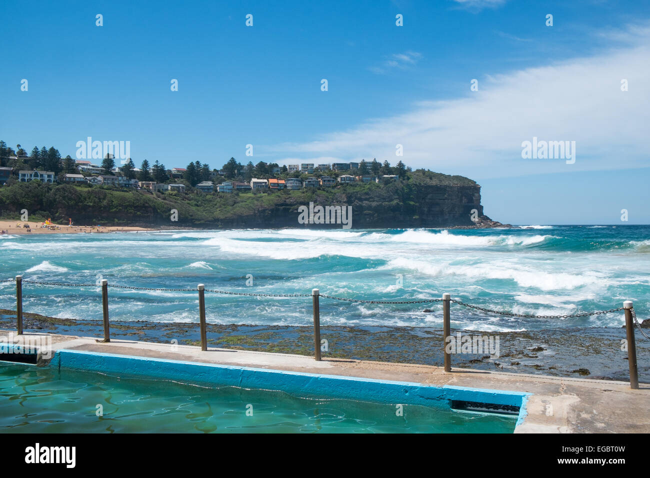 view of Bilgola beach, a popular beach and one of Sydneys famous ...