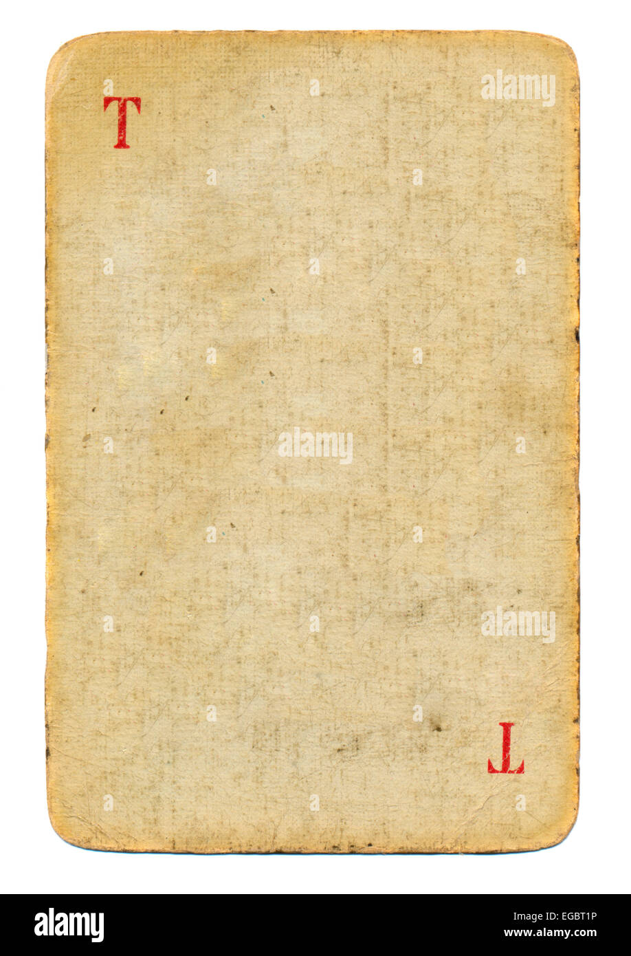 old used empty playing card paper background isolated on white Stock ...