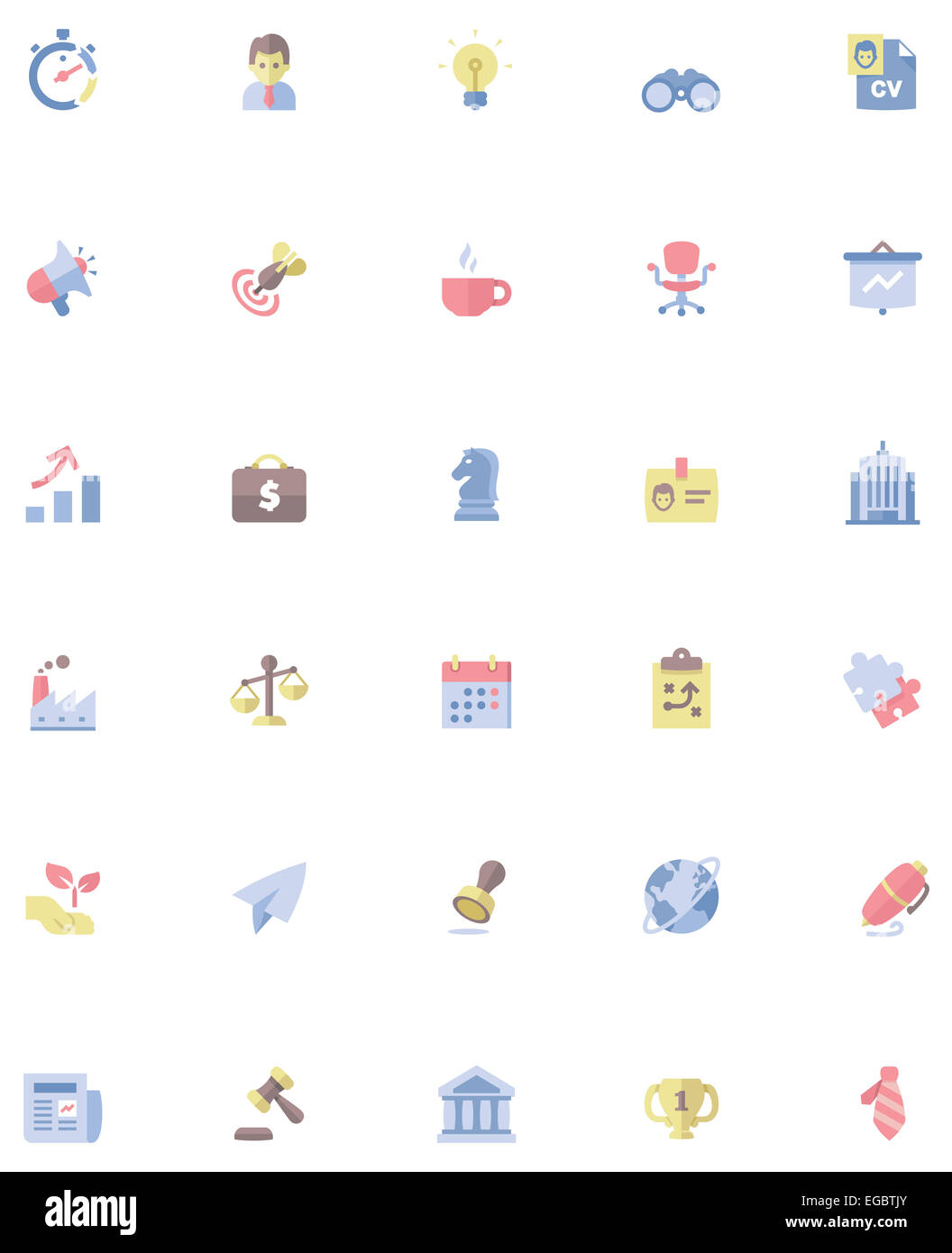 Vector flat business icon set Stock Photo - Alamy