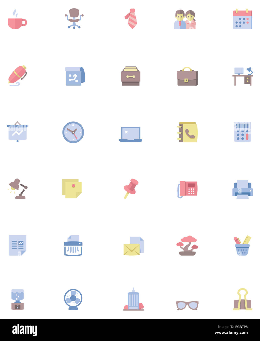 Vector office icon set Stock Photo - Alamy