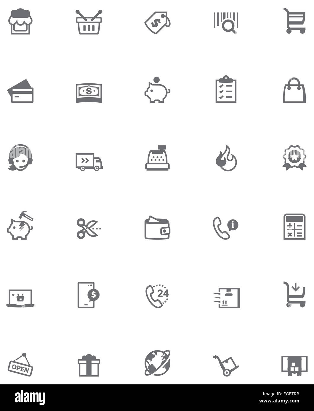 Vector shopping icon set Stock Photo - Alamy