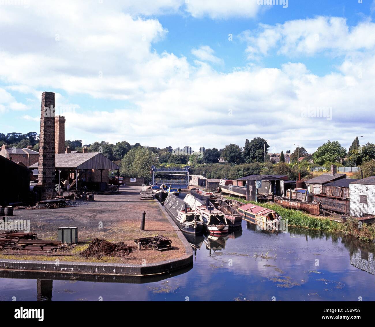 Overview of the canal basin and iron works site at the Black Country ...