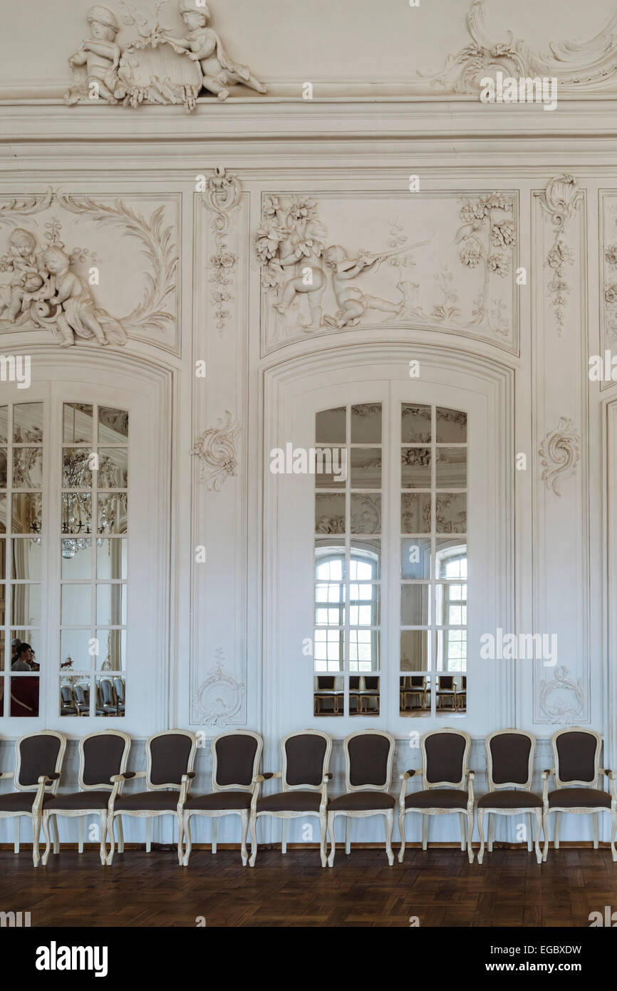 "White Room", interior of Rundale Palace Museum, Latvia Stock Photo - Alamy