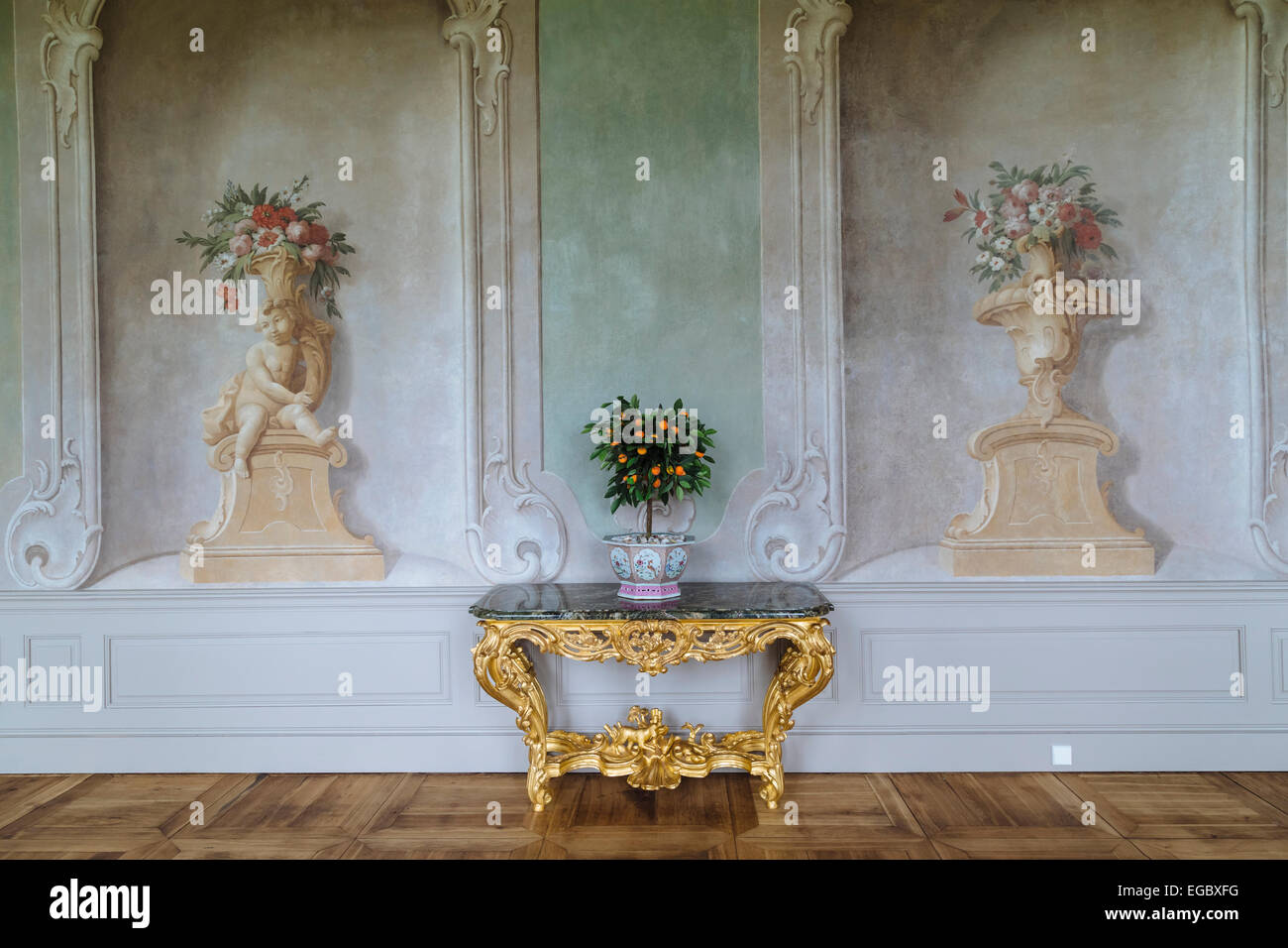 "Big Gallery", interior of Rundale Palace Museum, Latvia Stock Photo ...