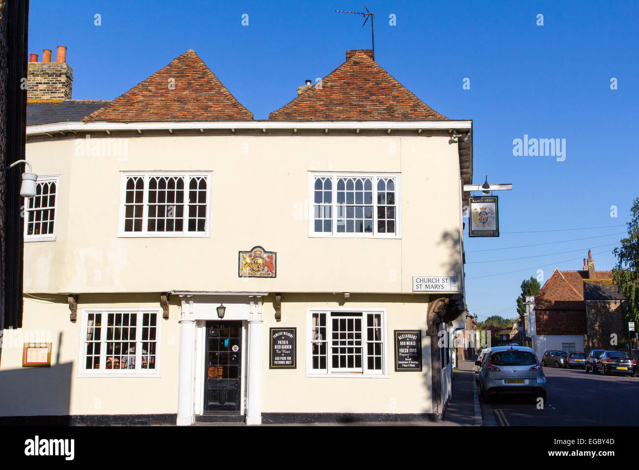1592 English medieval white plaster over a timber frame building, 'the ...