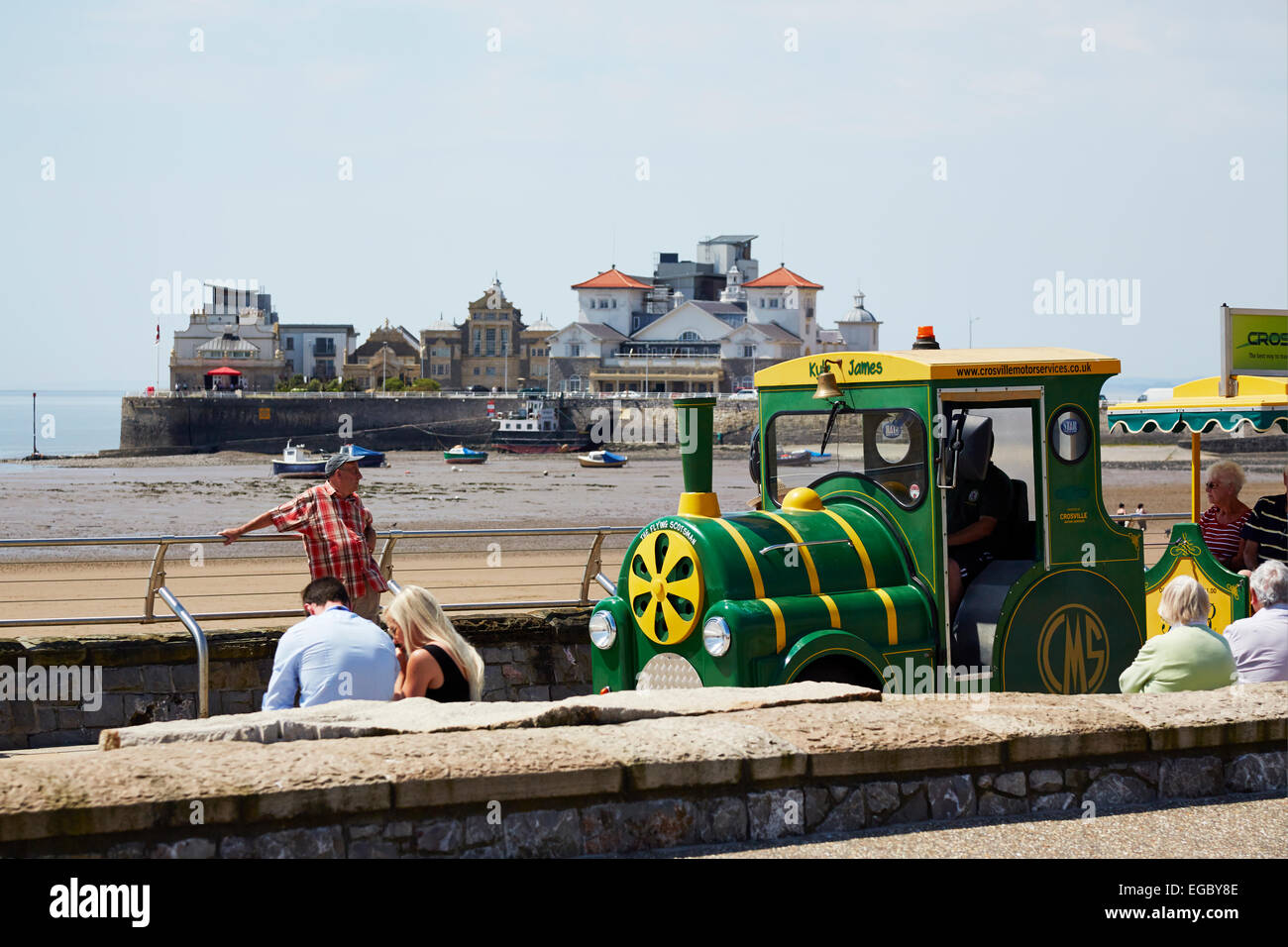 Seafront tourist train at Weston-Super-Mare, Somerset Stock Photo - Alamy