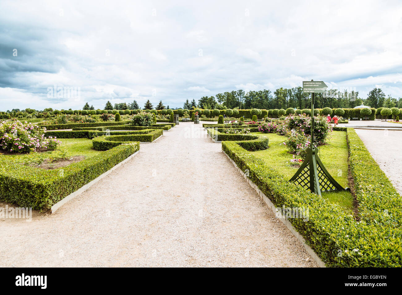 Rose gardens, Rundale Palace Museum and Park, Latvia Stock Photo - Alamy