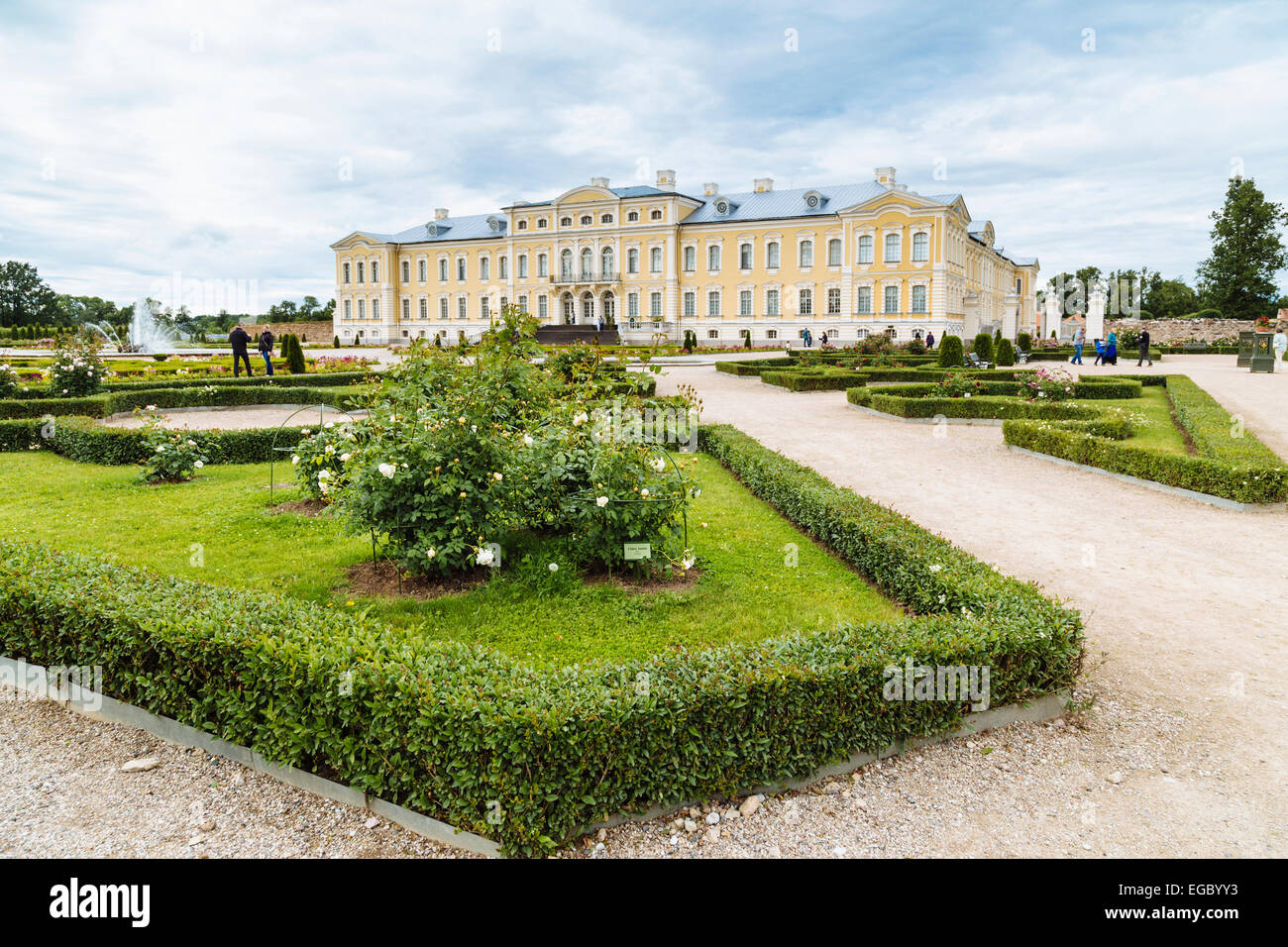 Rose gardens, Rundale Palace Museum and Park, Latvia Stock Photo - Alamy