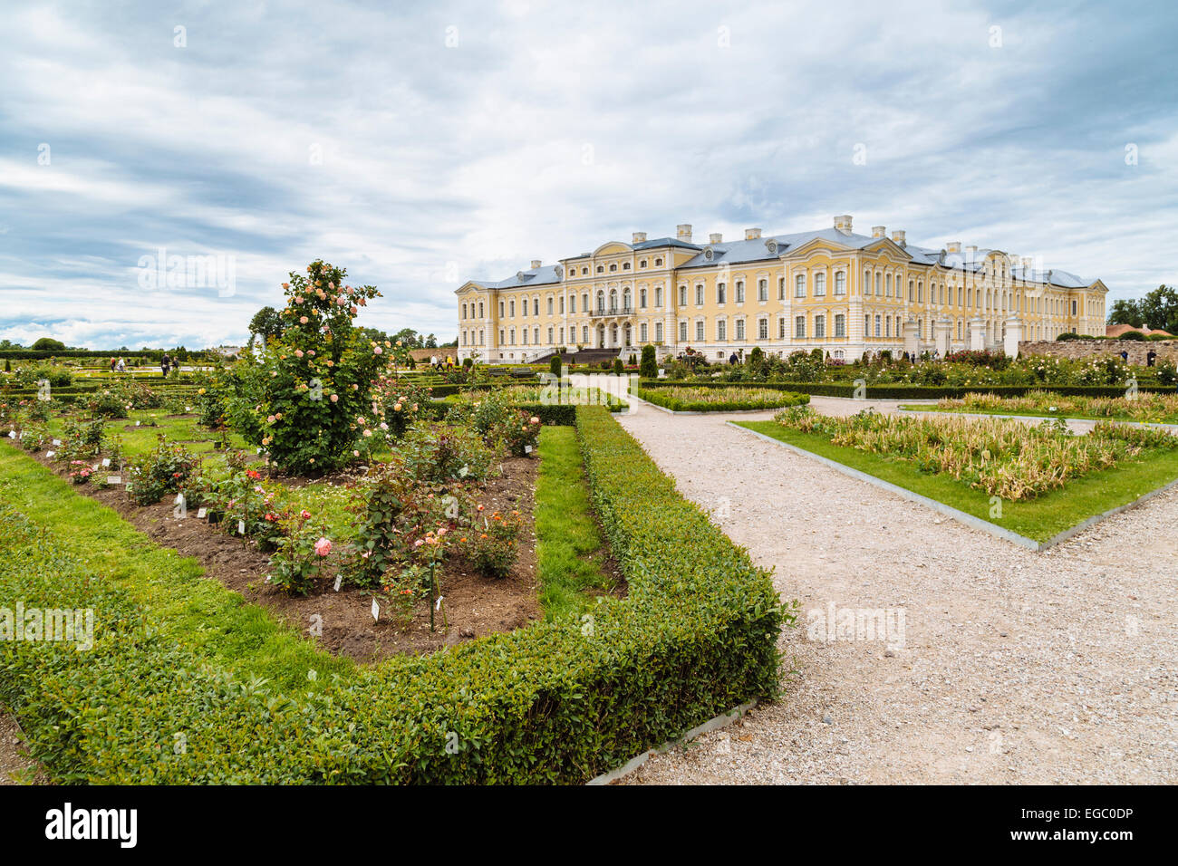 Rose gardens, Rundale Palace Museum and Park, Latvia Stock Photo - Alamy