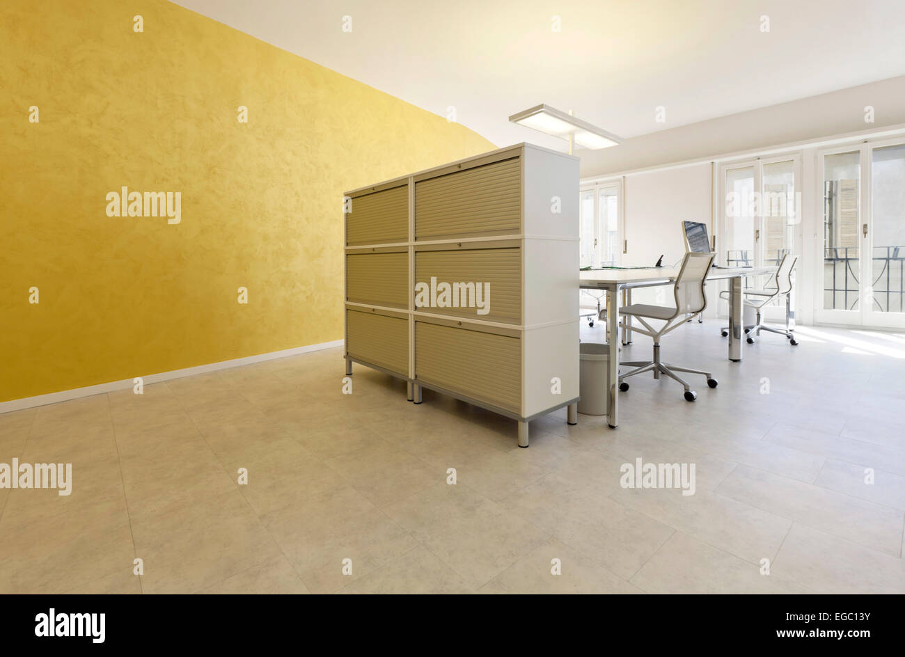 modern office interior design, large room Stock Photo - Alamy