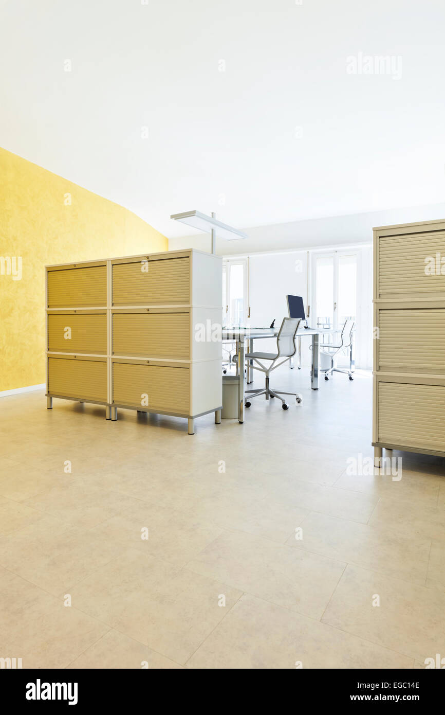 modern office interior design, large room Stock Photo - Alamy