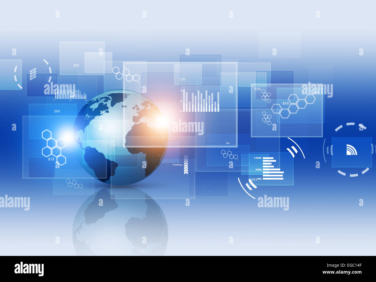 abstract business and technology concept communication interface Stock ...