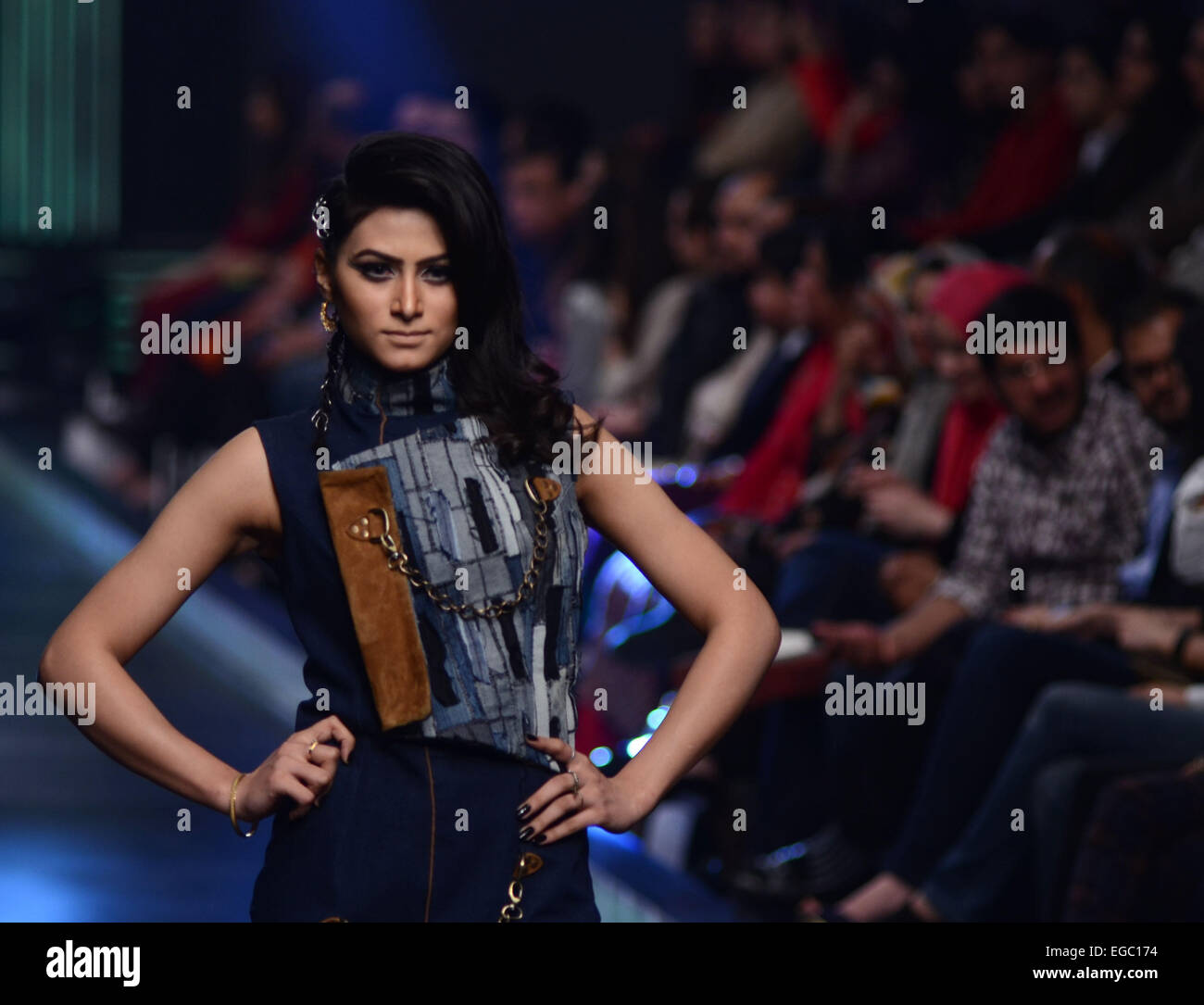 Pakistani models walk on the ramp during the Telenor Fashion Weekend ...